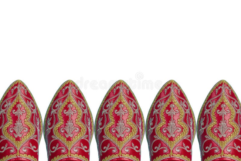 Chaussures Marocaines En Cuir Rouges De Style D'isolement Image stock ...