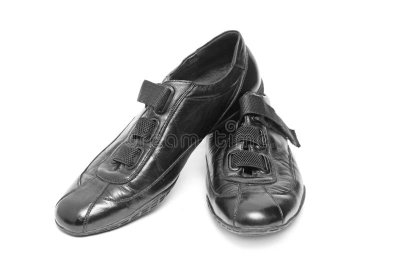 Chaussures Noires D'isolement Photo stock - Image du gris, élégance ...