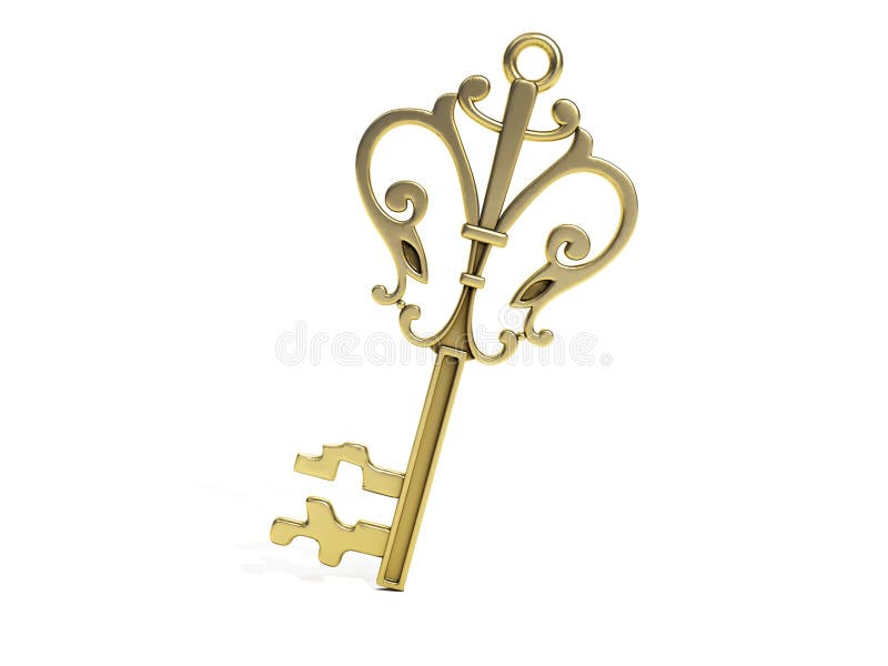 Chave Dourada Antiga Sobre O Fundo De Madeira Imagem de Stock - Imagem ...