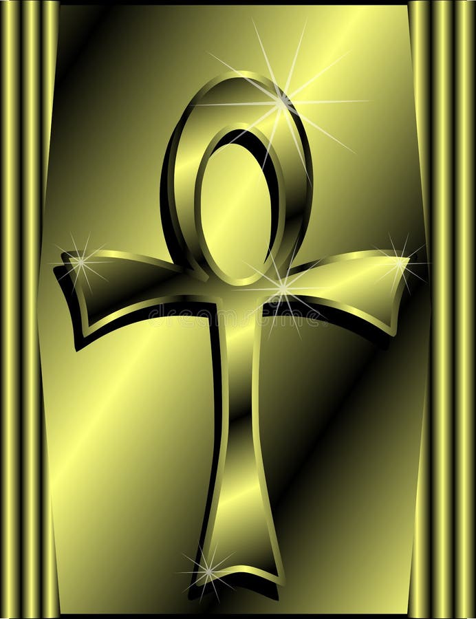 Chave Egípcia Da Vida No Fundo Abstrato Ilustração do Vetor ...