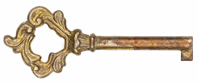 Chave Velha Isolada No Fundo Branco Sem Sombra Imagem de Stock - Imagem ...