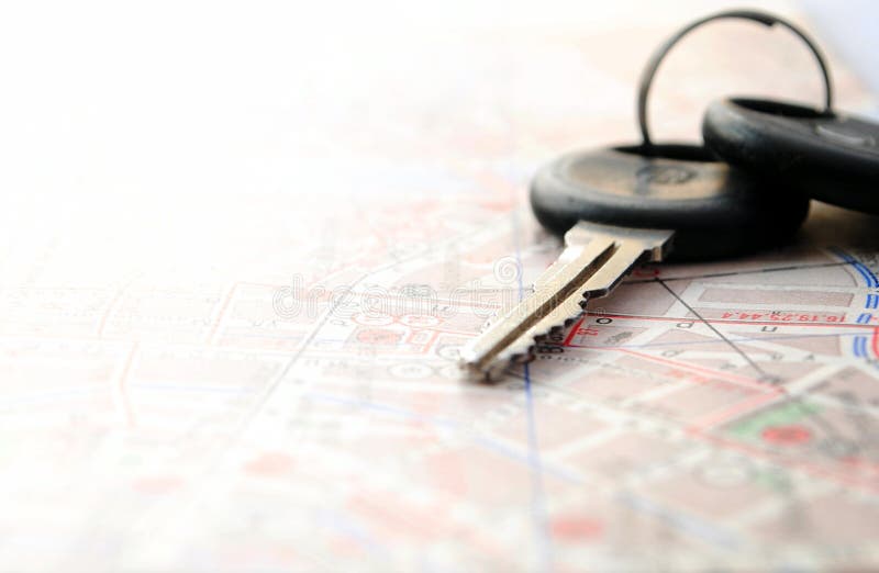 Chaves e um mapa imagem de stock. Imagem de objeto, sinal - 26375815