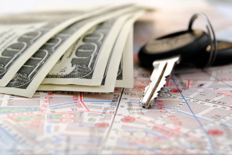 Chaves e um mapa foto de stock. Imagem de estrada, clientes - 26375816