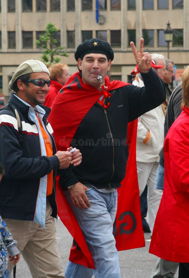Che Guevara Fan at Union Demonstration Editorial Photography - Image of ...