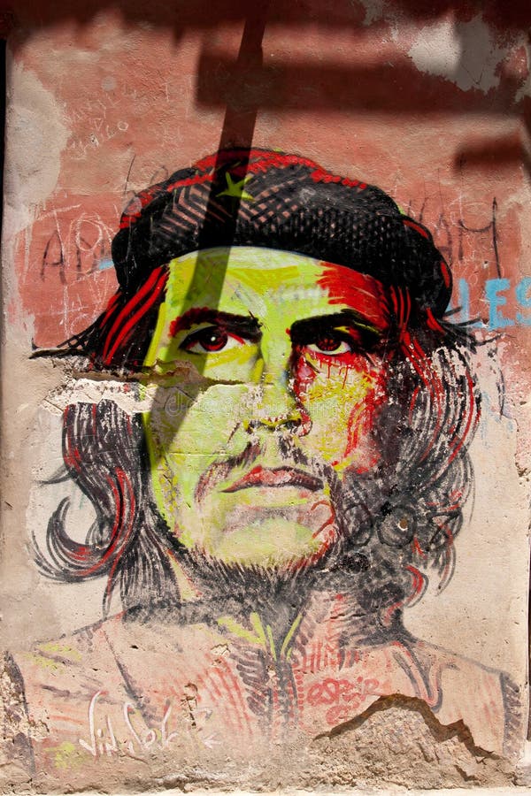 Che Guevara Portrait Colorfill Editorial Stock Photo - Image of mural ...