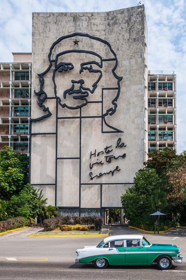 Che Guevara on the Wall in Havana, Cuba Editorial Photography - Image ...
