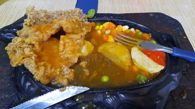 Cheap Chicken steak stock photo. Image of dish, cuisine - 209633394
