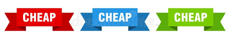Cheap Ribbon. Cheap Isolated Paper Sign. Banner Stock Vector ...