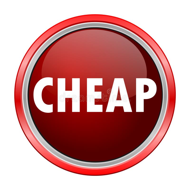 Cheap Round Metallic Red Button Stock Vector - Illustration of discount ...