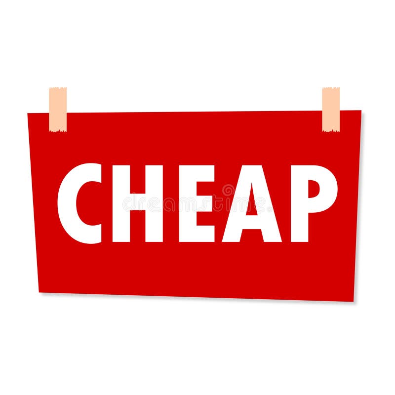 Cheap Sign. Cheap Vintage Retro Label Stock Vector - Illustration of ...