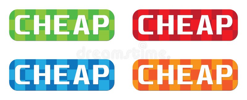 CHEAP Text, on Rectangle, Zig Zag Pattern Stamp Sign. Stock ...