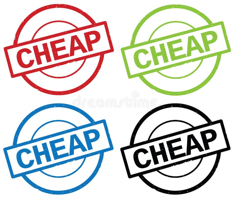 CHEAP Text, on Round Simple Stamp Sign. Stock Illustration ...
