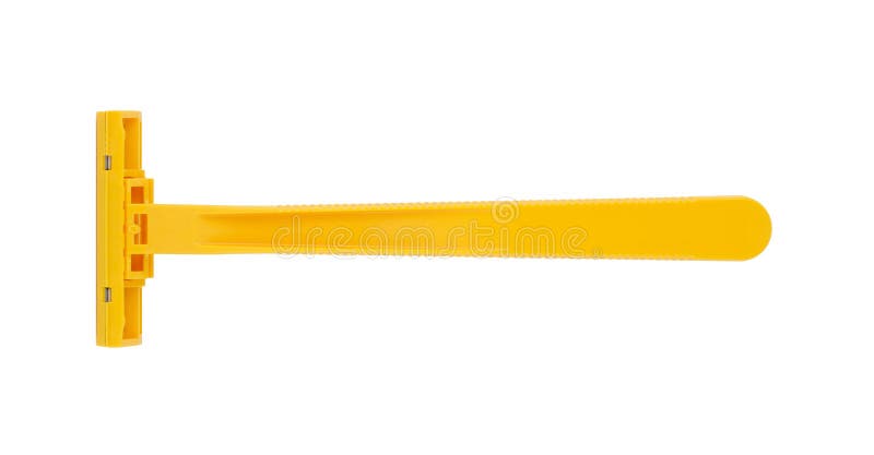 Yellow Razor with Holding Hand on White Background Stock Photo - Image ...