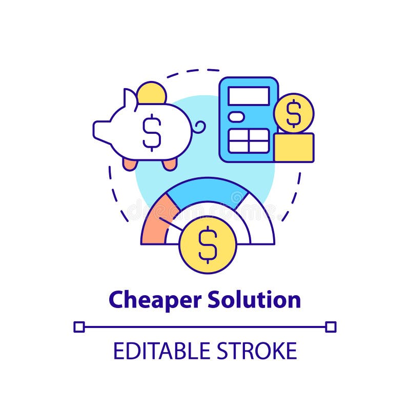 Cheaper Solution Concept Icon Stock Vector - Illustration of public ...