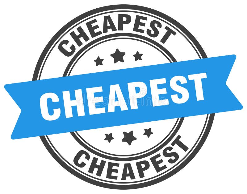 Cheapest Stamp. Cheapest Label on Transparent Background. Round Sign ...