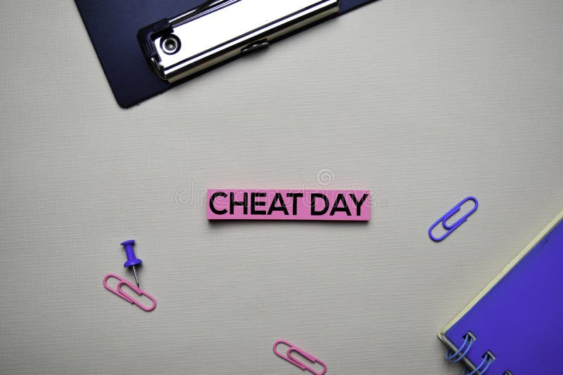 Cheat Day Text on Sticky Notes with Office Desk Concept Stock Photo ...