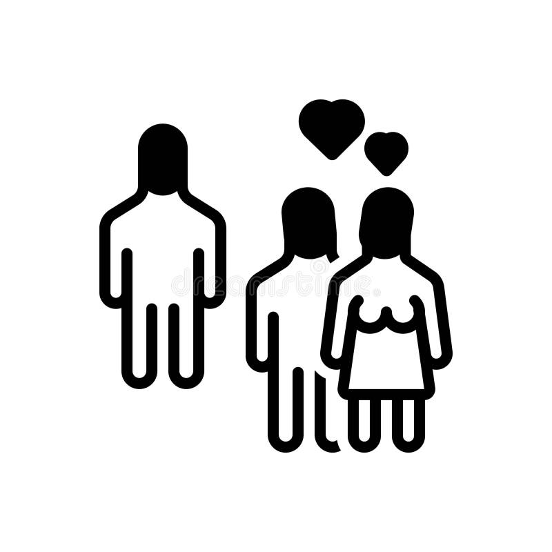 Black Solid Icon for Cheat, Deception and Love Stock Vector ...