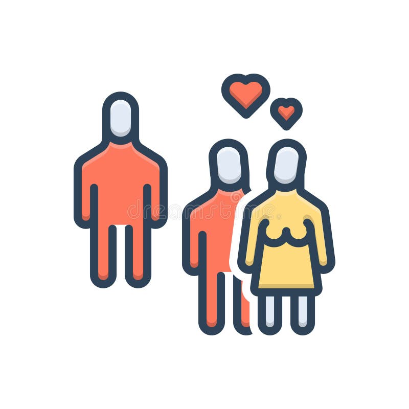 Color Illustration Icon for Cheat, Deception and Romance Stock ...