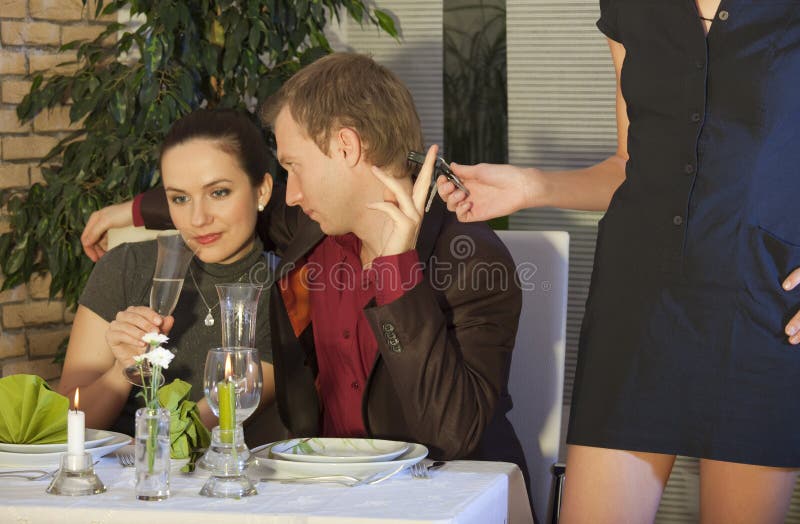 Cheat in restaurant stock image. Image of relationship - 11358495