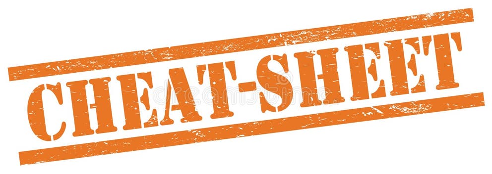 CHEAT-SHEET Text on Orange Grungy Rectangle Stamp Stock Illustration ...