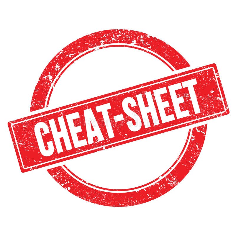 CHEAT-SHEET Text on Red Grungy Round Stamp Stock Illustration ...