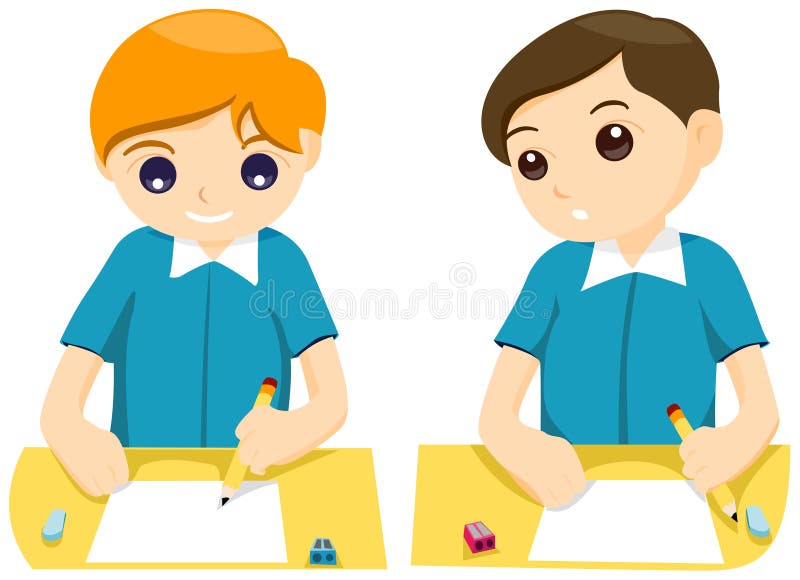 Cheating in class stock vector. Illustration of genius - 22097187