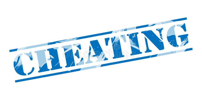 Cheating blue stamp stock illustration. Illustration of icon - 97560947