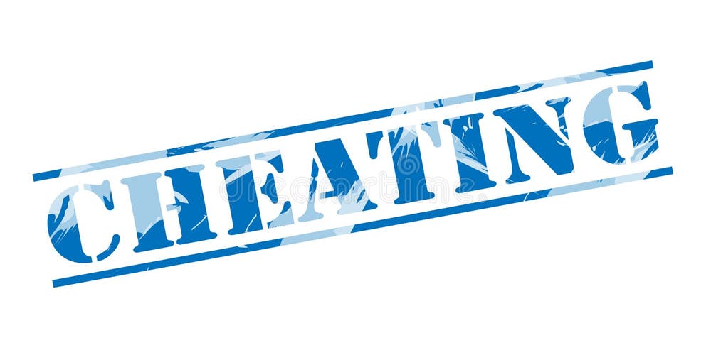 Cheating blue stamp stock illustration. Illustration of icon - 97560947