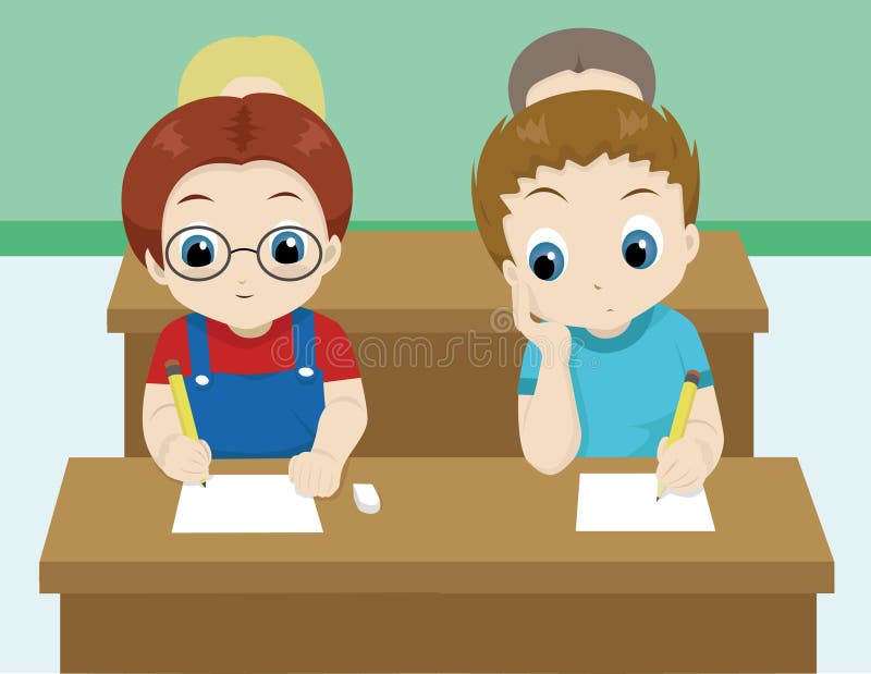 Cheating in class stock vector. Illustration of genius - 22097187