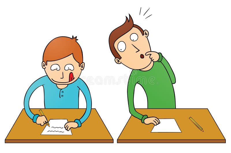 Cheating student stock vector. Illustration of approaching - 34118195