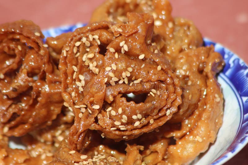 Chebakia Close-up, Sweet Moroccan Cookie Stock Image - Image of closeup ...