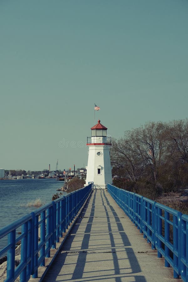 Cheboygan Crib Light, Built in 1884 Stock Photo - Image of scenic ...