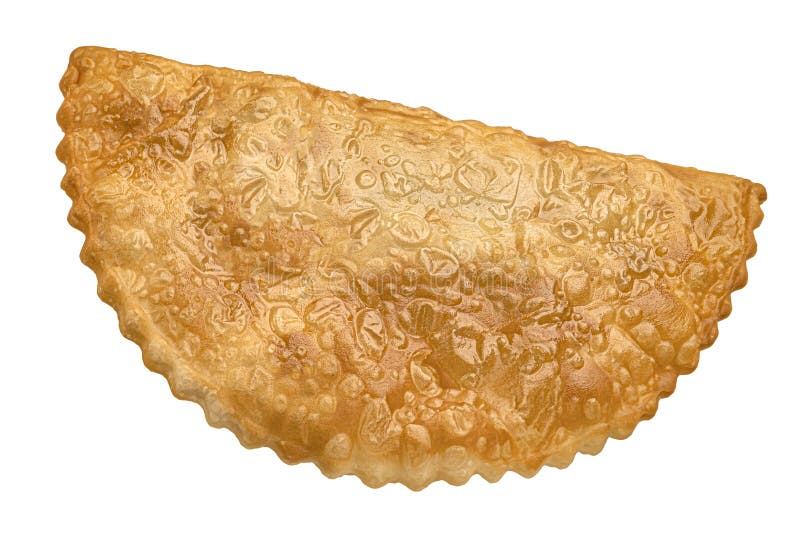 Cheburek Filled with Minced Meat Isolated on White Background Stock ...