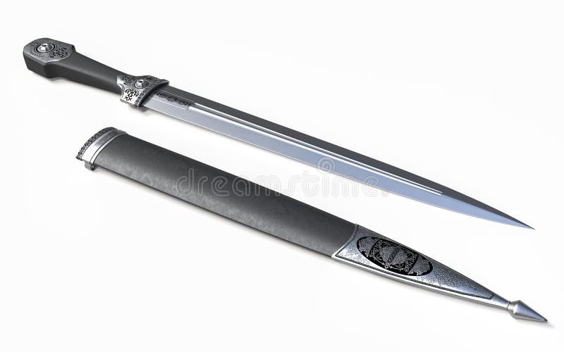 Chechen Dagger - Weapon of the Caucasus - 3d Illustration Stock ...