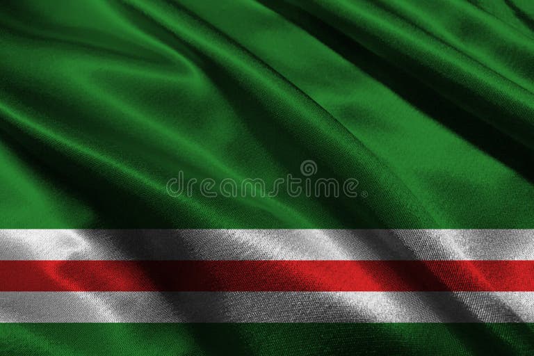 Chechen Republic Flag 3D Illustration Symbol. Stock Illustration ...
