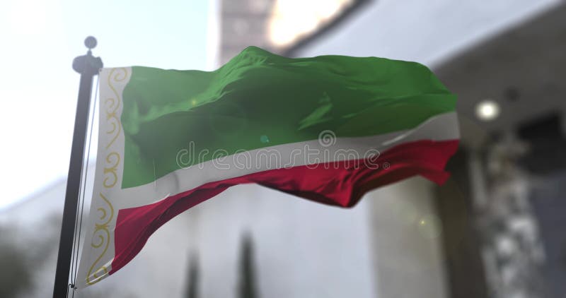 Chechen Republic Waving National Flag 3D Illustration Stock ...