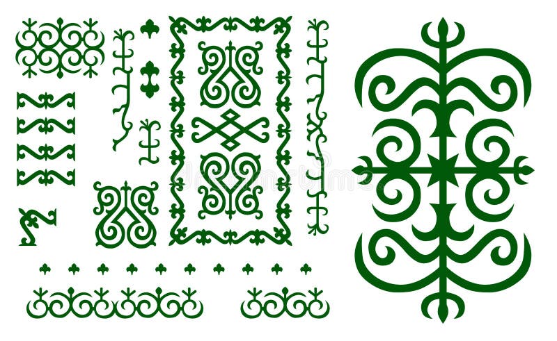Chechen Traditional Ornament Elements. Vector Illustration Set Stock ...