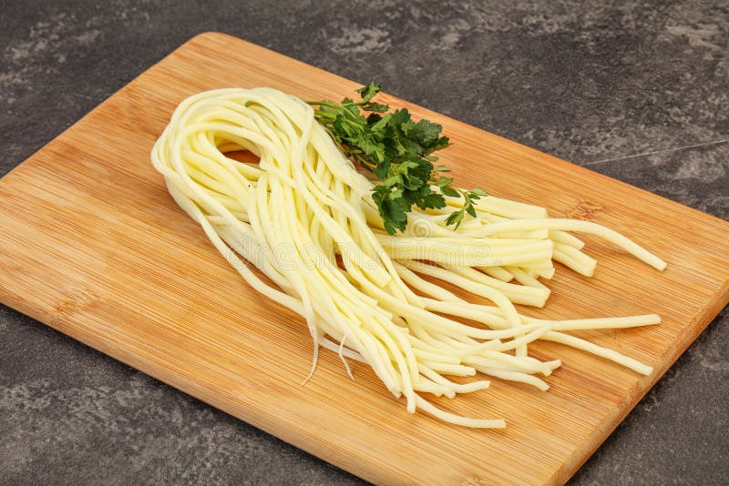 Chechil Spaghetti Cheese Over Board Stock Photo - Image of food, snack ...