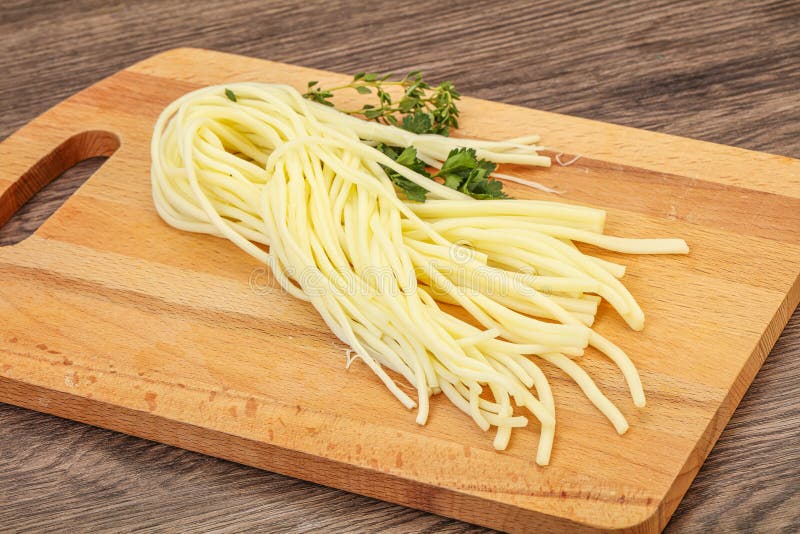 Chechil Spaghetti Cheese Over Board Stock Image - Image of cheese ...
