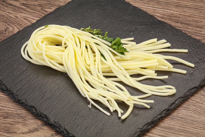 Chechil Spaghetti Cheese Over Board Stock Image - Image of dairy, wine ...