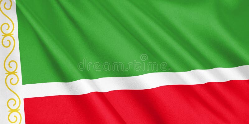 Chechnya Flag Waving with the Wind. Stock Illustration - Illustration ...