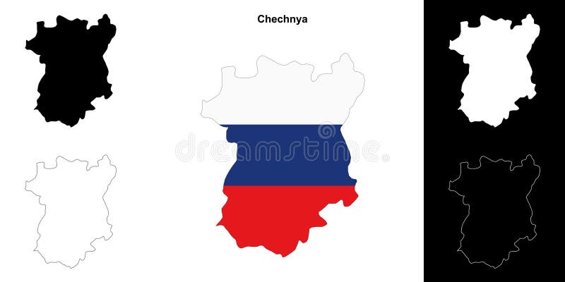 Chechnya outline map stock vector. Illustration of cartography - 334733237