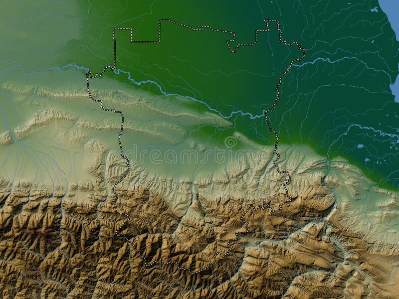 Chechnya, Russia. Physical. No Legend Stock Illustration - Illustration ...