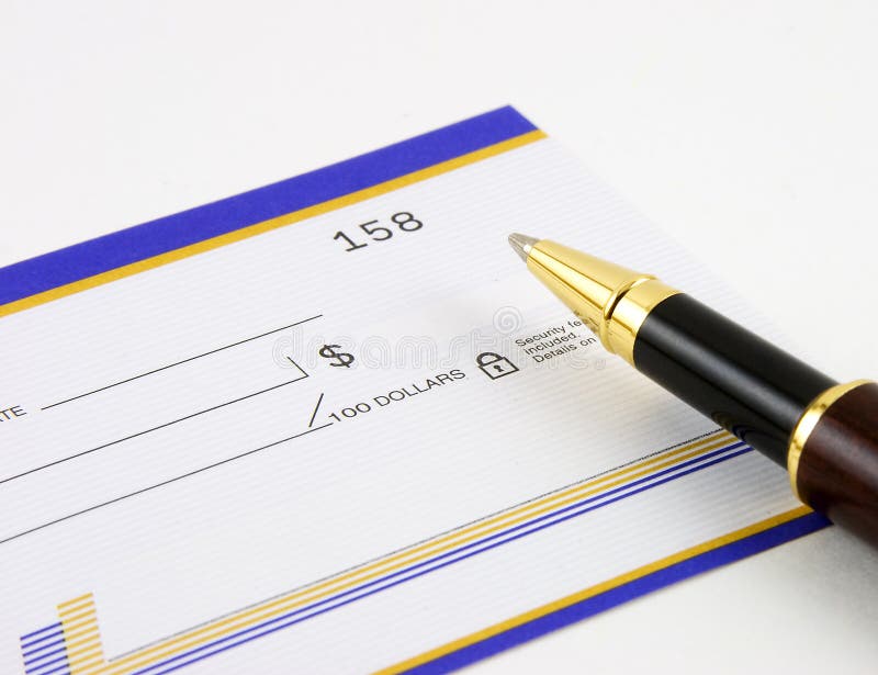 Closeup of Blank Check and Pen Stock Image - Image of check, paper: 5731607
