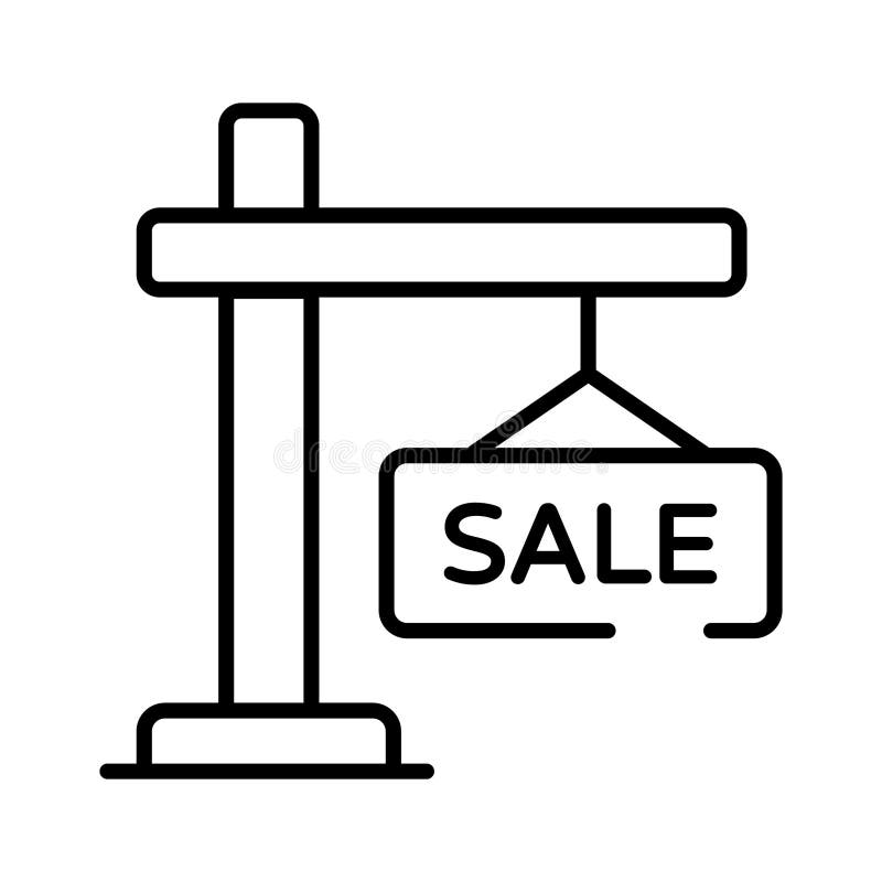 Check this Admirable Icon of Sale Signboard Hanging on the Pole, Vector ...