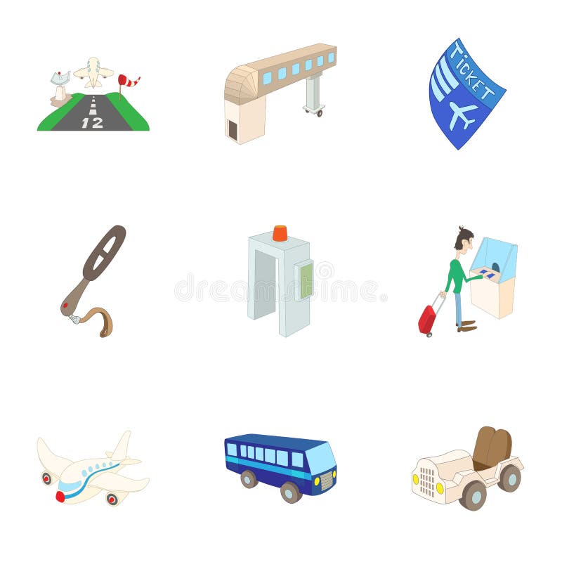 Check at Airport Pattern, Cartoon Style Stock Vector - Illustration of ...