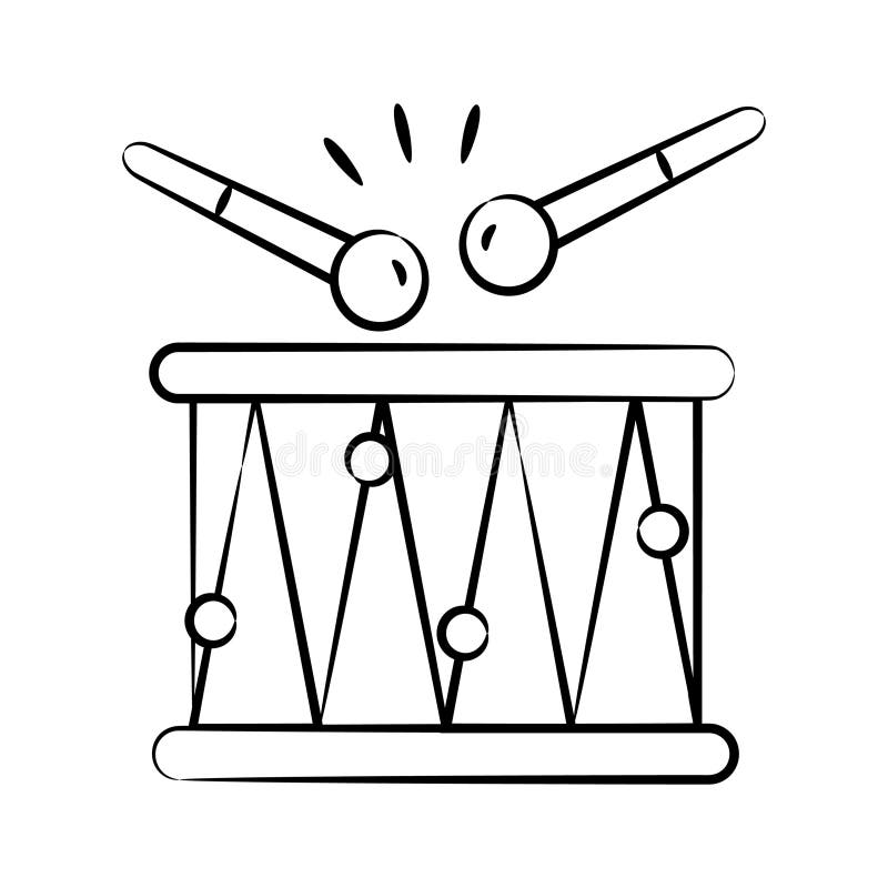 Check this Amazing Drum Music Icon in Sketchy Style Stock Illustration ...