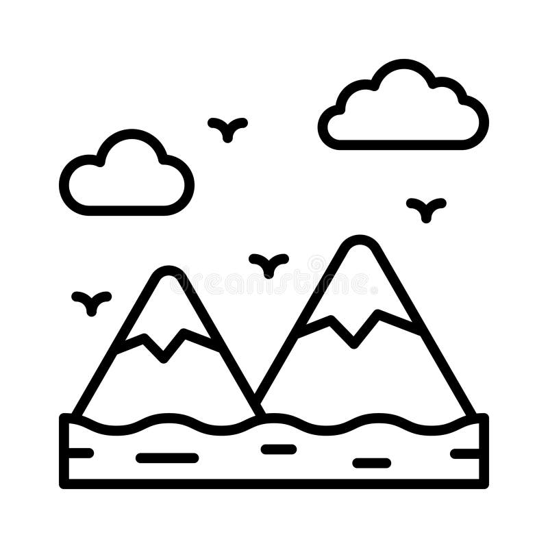 Check this Amazing Icon of Mountains, Landscape Vector Design Stock ...