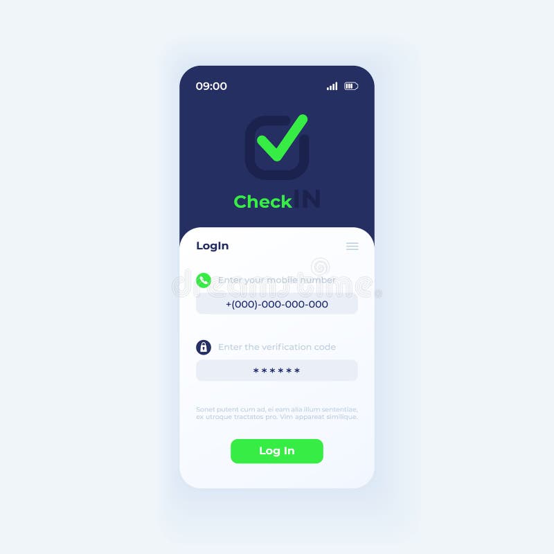 Check in App Smartphone Interface Vector Template Stock Vector ...