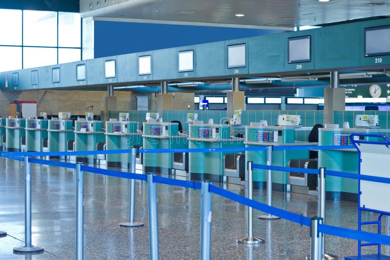 Check-in Area in the Airport Stock Image - Image of departure ...